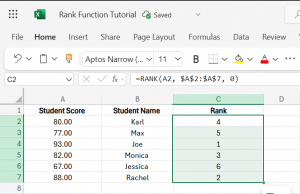 Rank Formula in Excel: Easy Guide to Use Rank Function