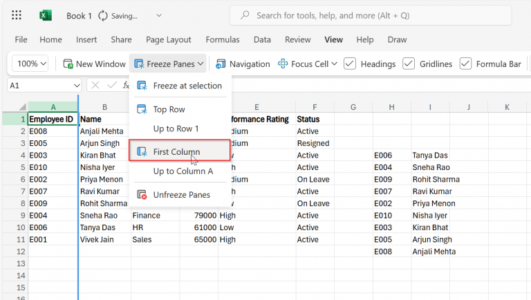How to Freeze/Unfreeze Panes in Excel