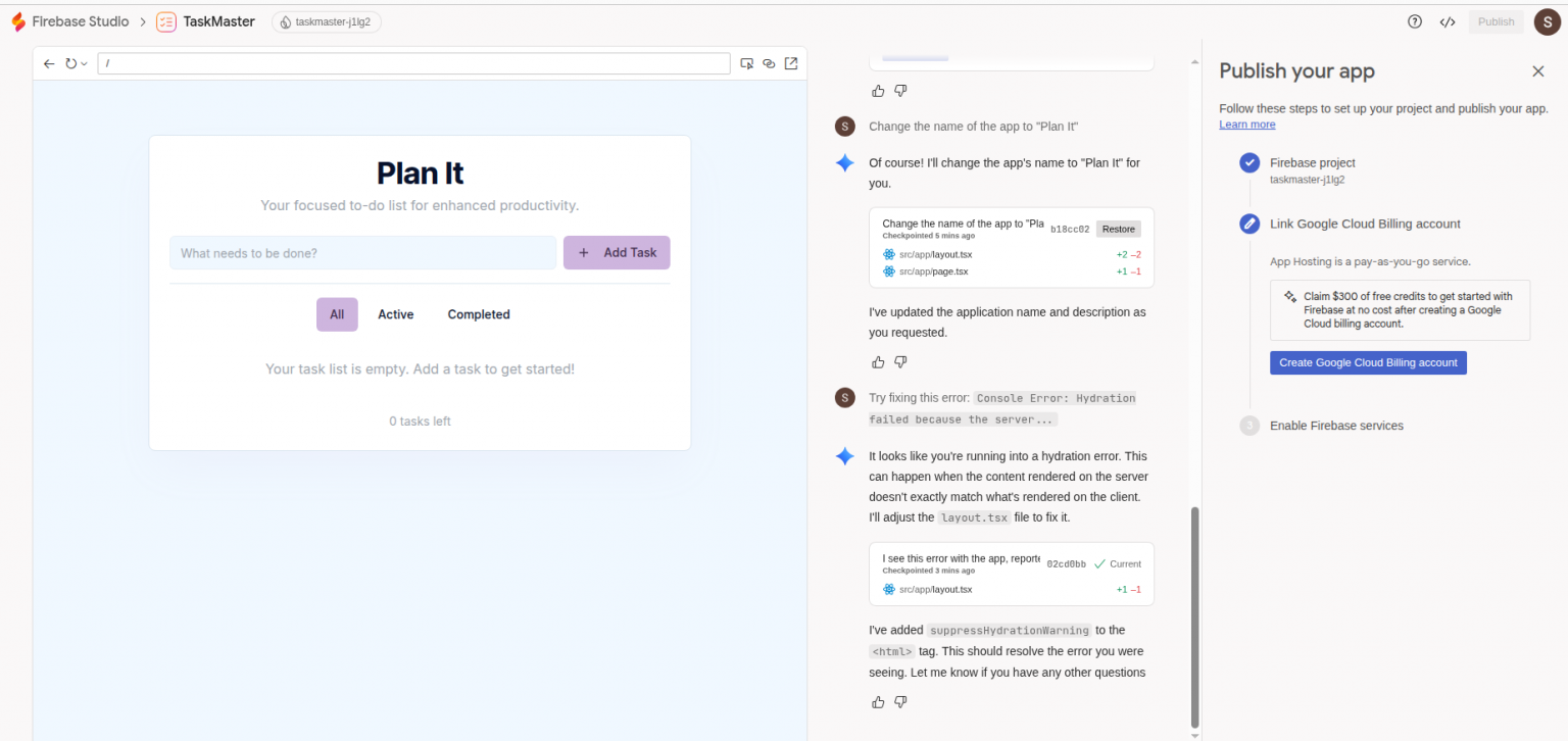 How to Build and Deploy Your App in Firebase Studio
