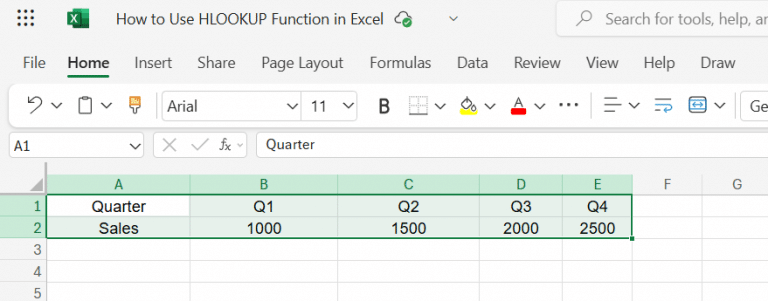 How to Use the HLOOKUP Function in Excel?