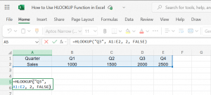 How to Use the HLOOKUP Function in Excel?