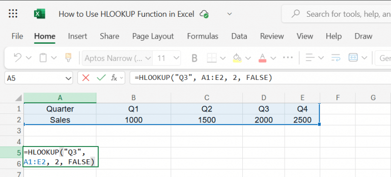 How to Use the HLOOKUP Function in Excel?
