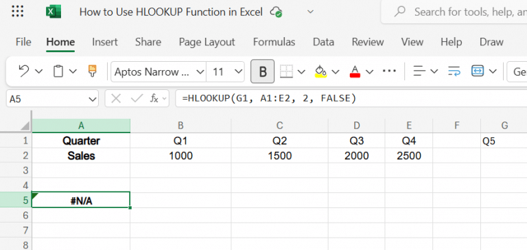 How to Use the HLOOKUP Function in Excel?