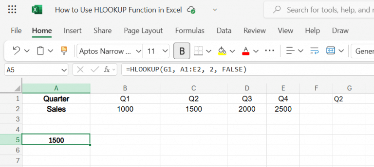 How to Use the HLOOKUP Function in Excel?